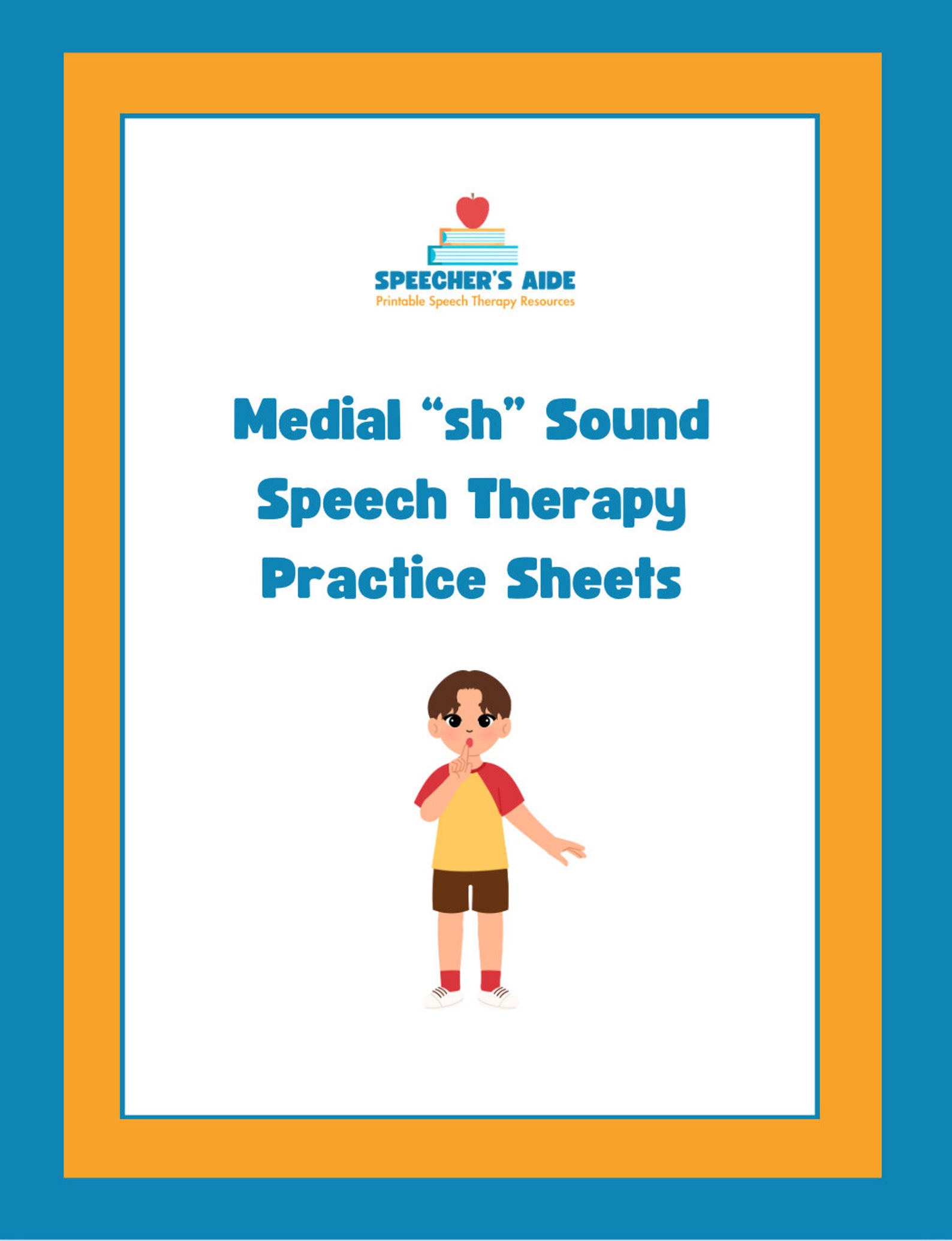 Medial “sh” Sound Home Practice Sheets, Speech Therapy, Articulation ...