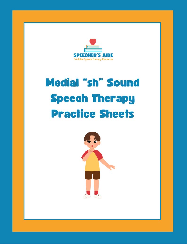 Medial sh Sound Home Practice Sheets, Speech Therapy, Articulation ...