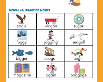 Medial /k/ Sound Home Practice Sheets, Speech Therapy, Articulation ...