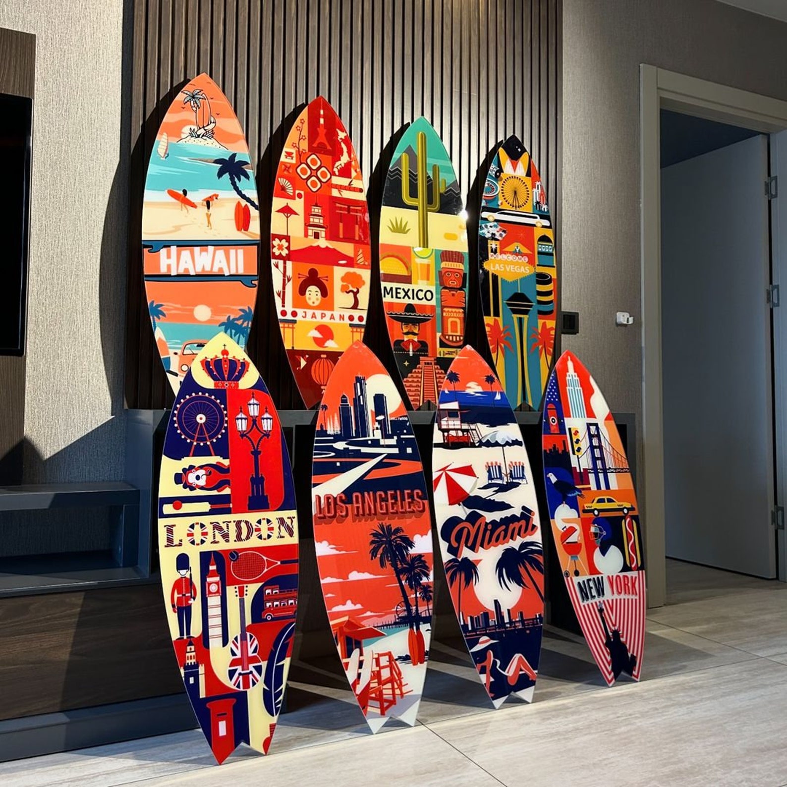 Surfboard Wall Art Japan Made to Order Surfer Gift Surfboard Wall Decor ...