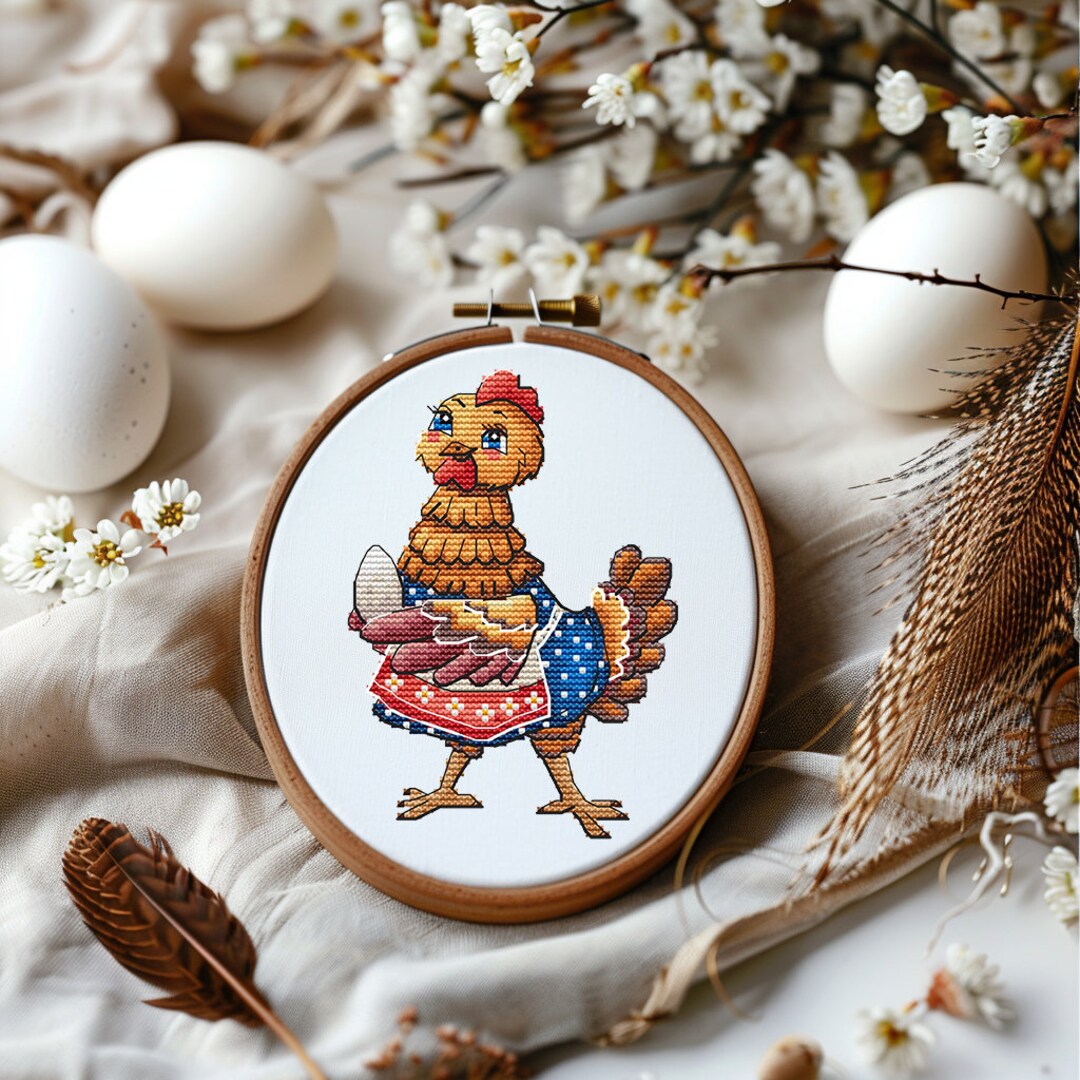 Chicken 4 Variant Cross Stitch Pattern, Cute Pattern Embroidery ...