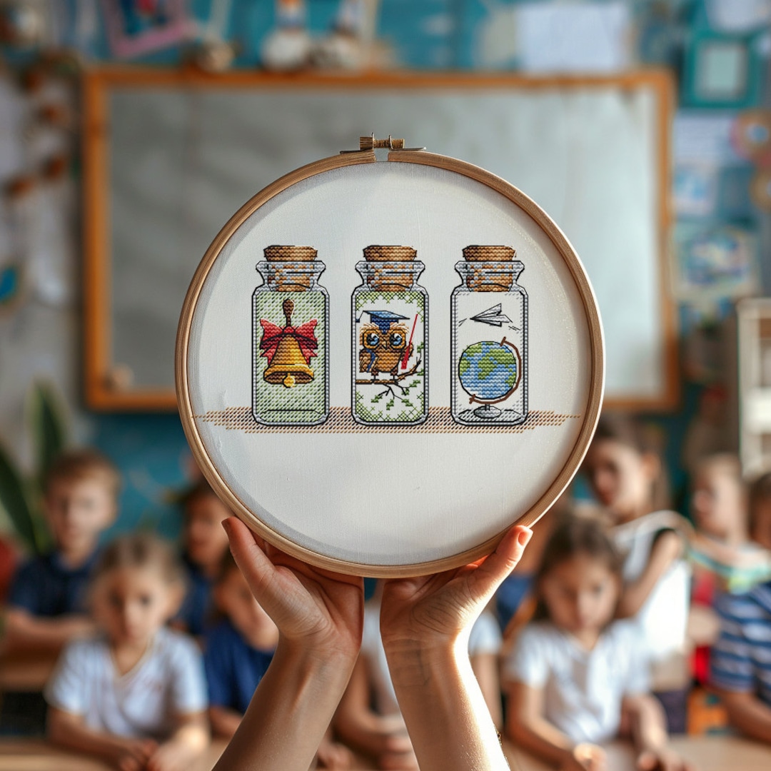 Hello School! Cross Stitch Pattern, Cross Stitch as a Gift for a ...