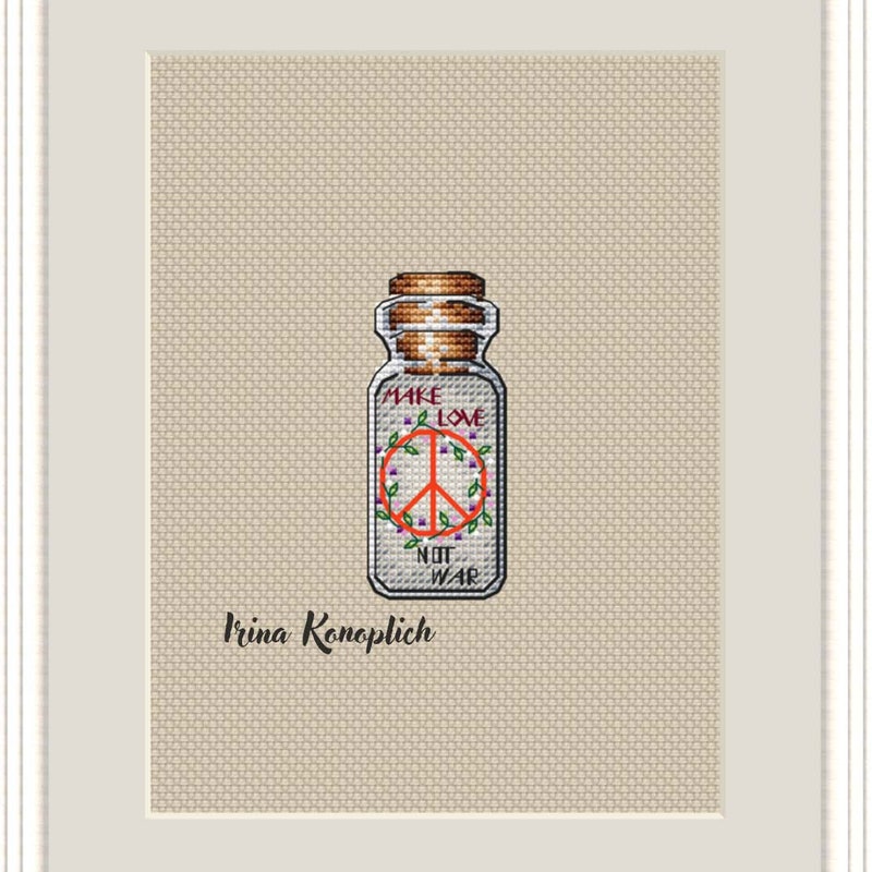 Peace Sign Cross Stitch - Etsy