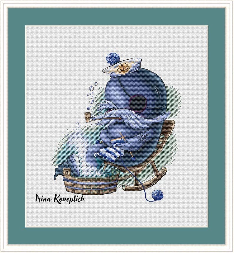 Sea Dog Cross Stitch Pattern, Marine,knitting, Whale, Recreation, Old ...