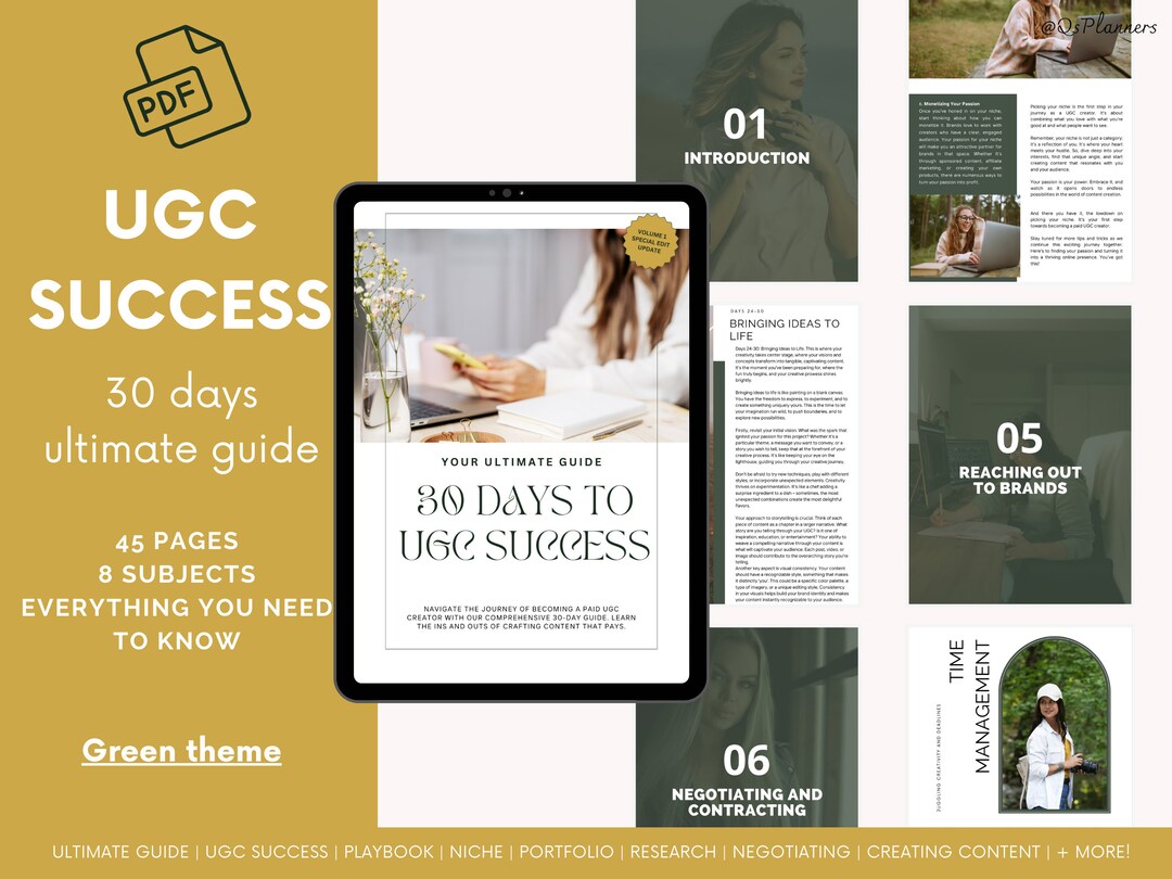 30 Day Guide to UGC Success User Generated Content Portfolio Template ...
