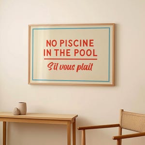 Vintage Swimming Pool Poster, Retro Mid Century Art Print, Funny Pool ...