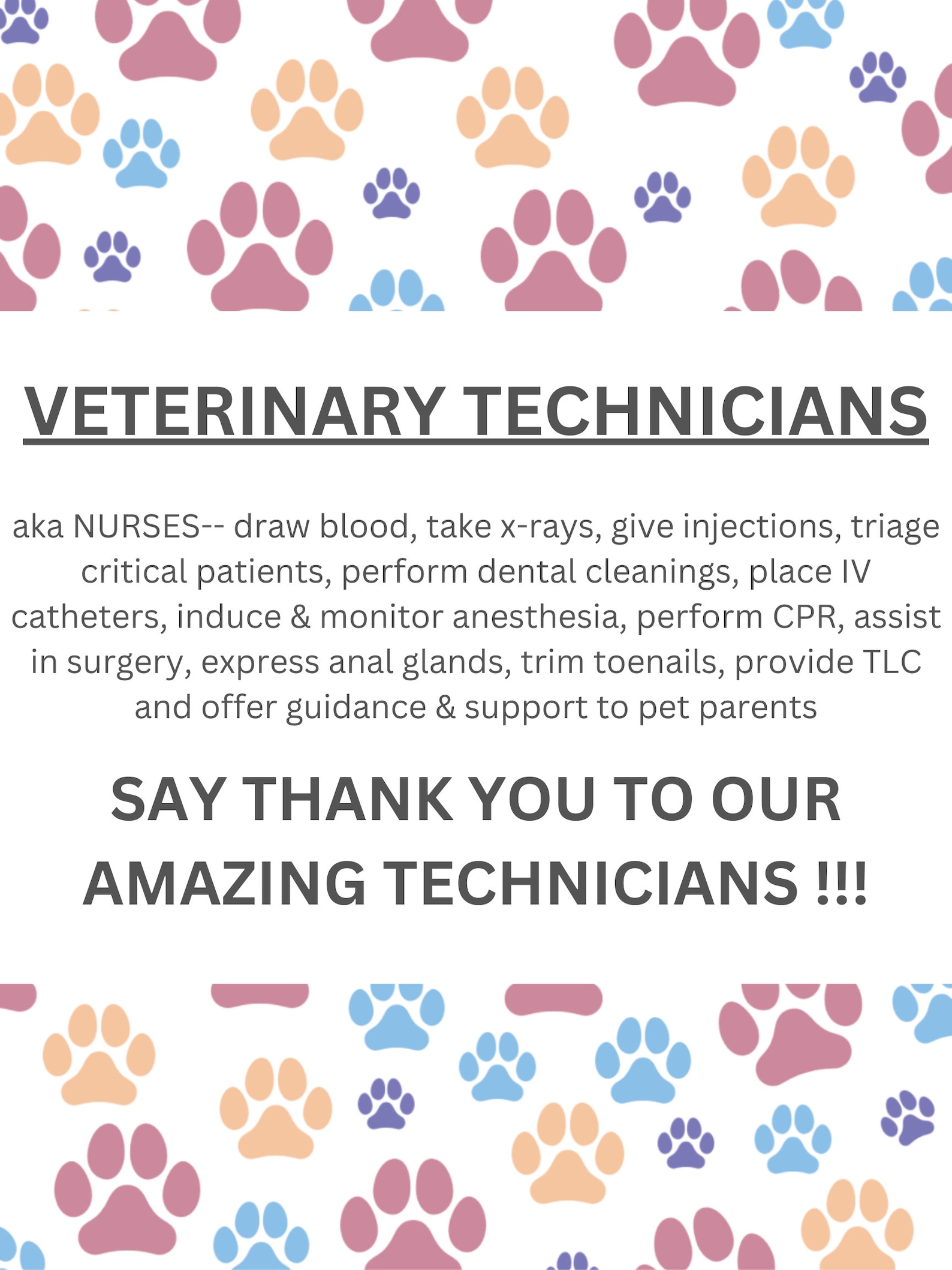 Vet Tech Thank You - Etsy