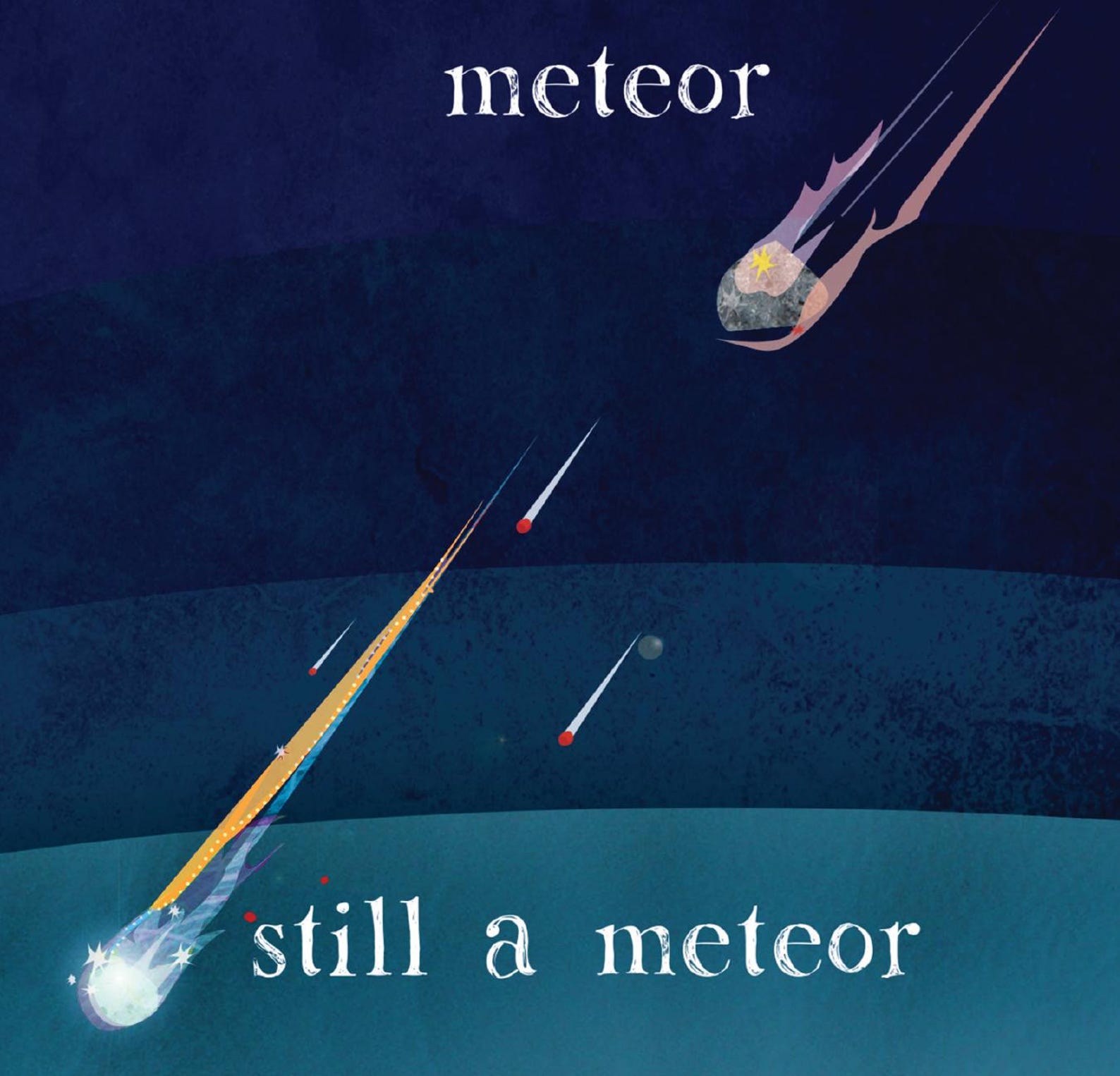 Meteorite! Original Earth Science Astronomy Educational Illustrated Art ...