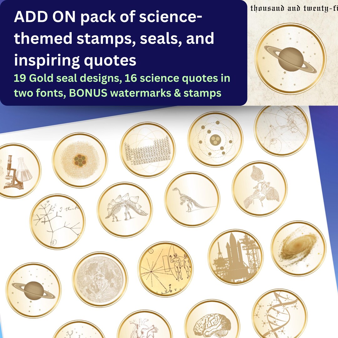 ADD ON Science Graphics and Scientist Quotes Elements for Customizable ...