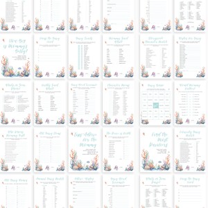 EDITABLE Under the Sea Baby Shower Games Bundle - Ocean Animals Octopus ...