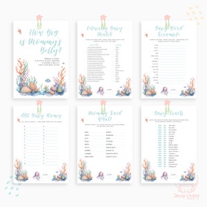 EDITABLE Under the Sea Baby Shower Games Bundle - Ocean Animals Octopus ...