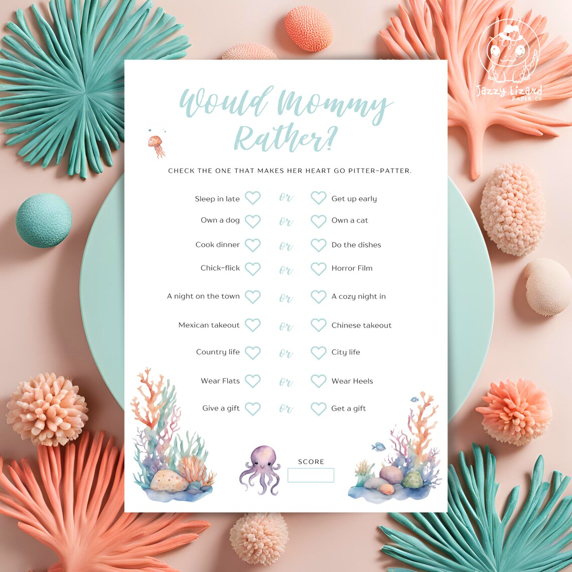 EDITABLE Under the Sea Baby Shower Games Bundle - Ocean Animals Octopus ...