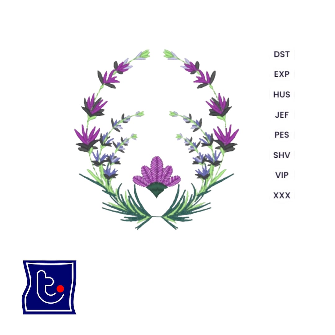 Lavender Flower Embroidery Design Embroidery Bouquets & Bunches ...