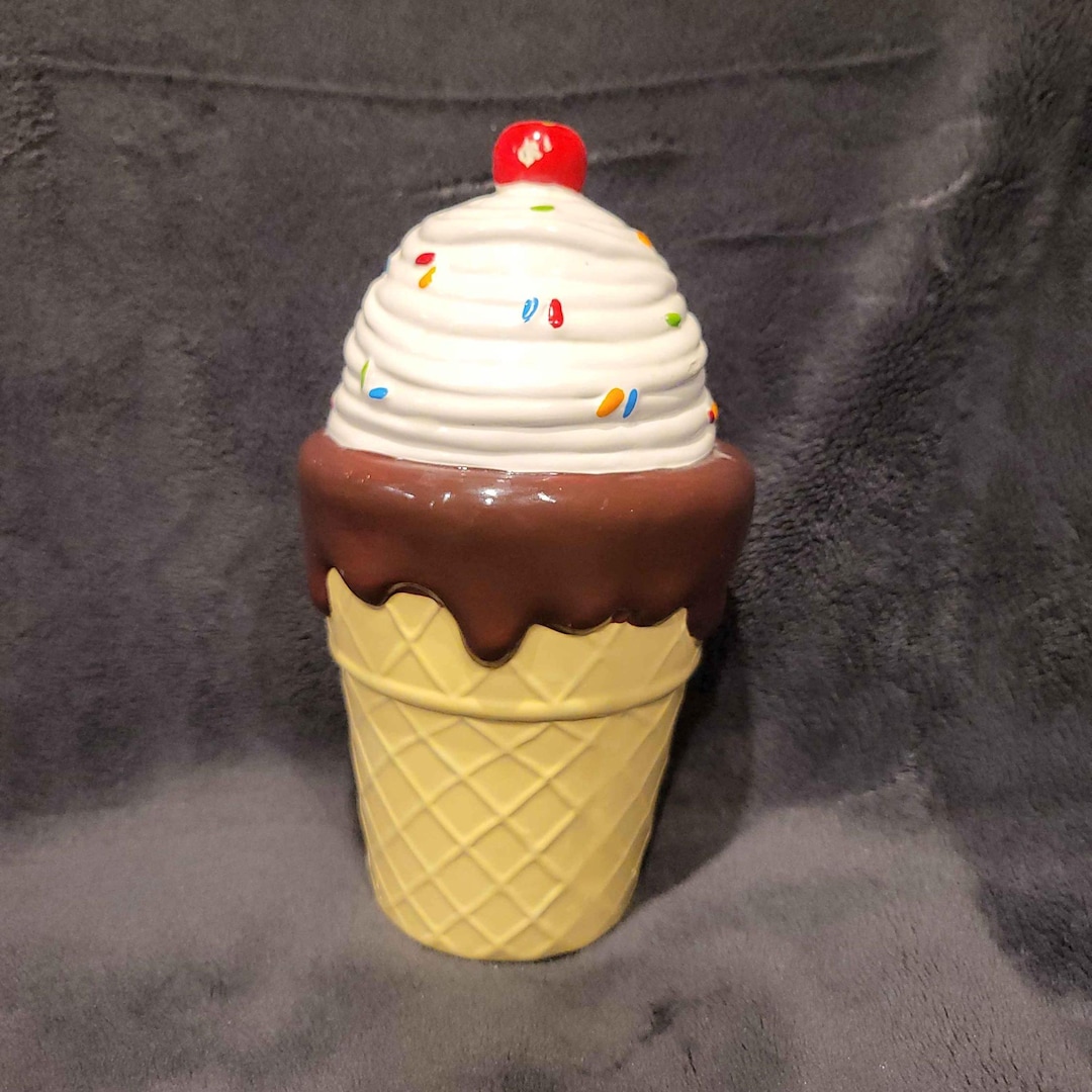 Vintage Ice Cream Cone Piggy Bank - Etsy