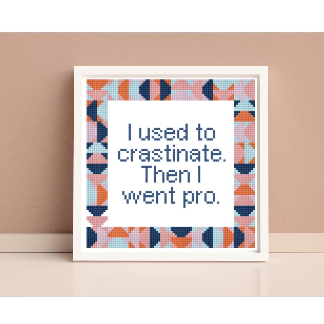 I Used to Crastinate- Digital Pattern- Download File Only - Etsy