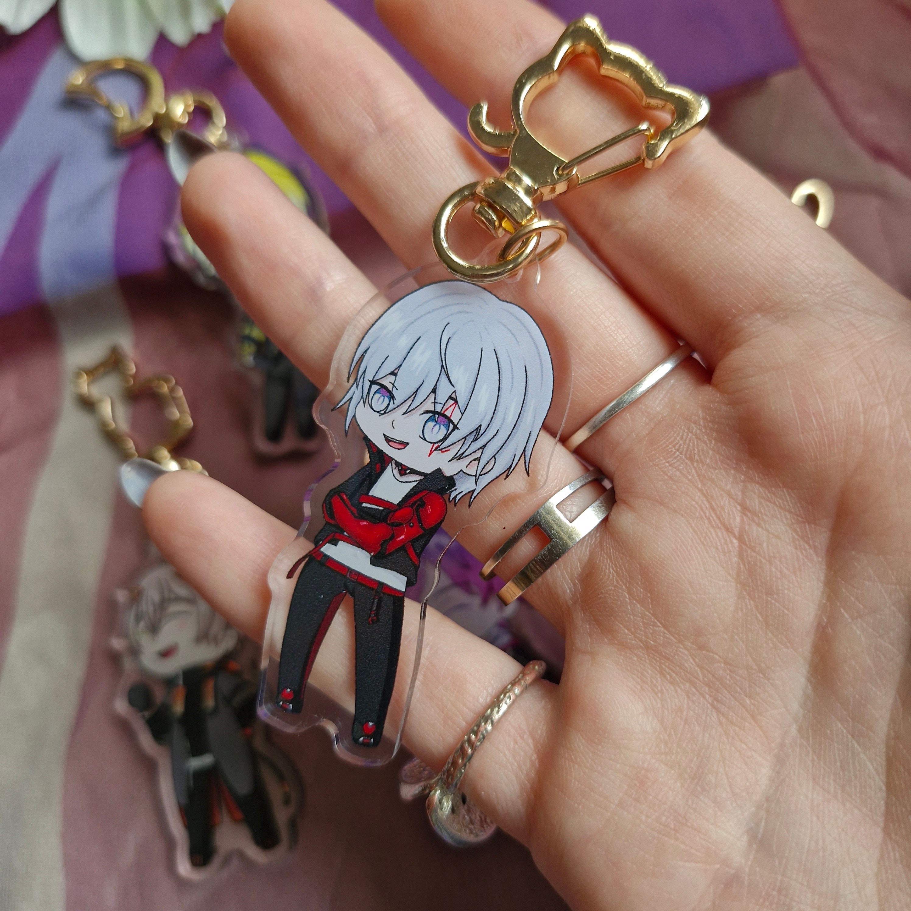 Nijisanjien Noctix Vtuber Keychains Uki Violeta, Fulgur Ovid, Alban Nox ...
