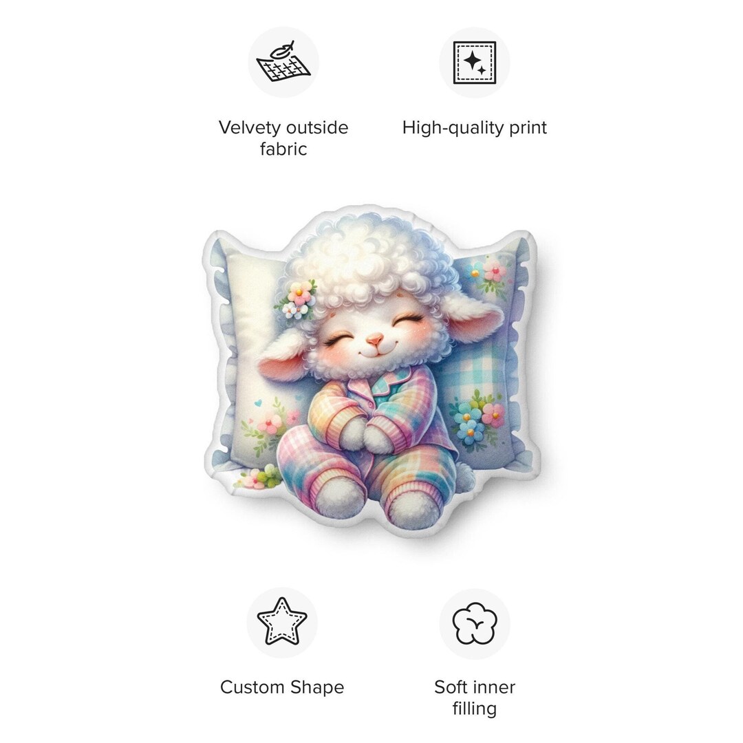 Cozy Lamb Custom Shaped Pillow Custom Plush for Kids' Rooms and Nursery ...