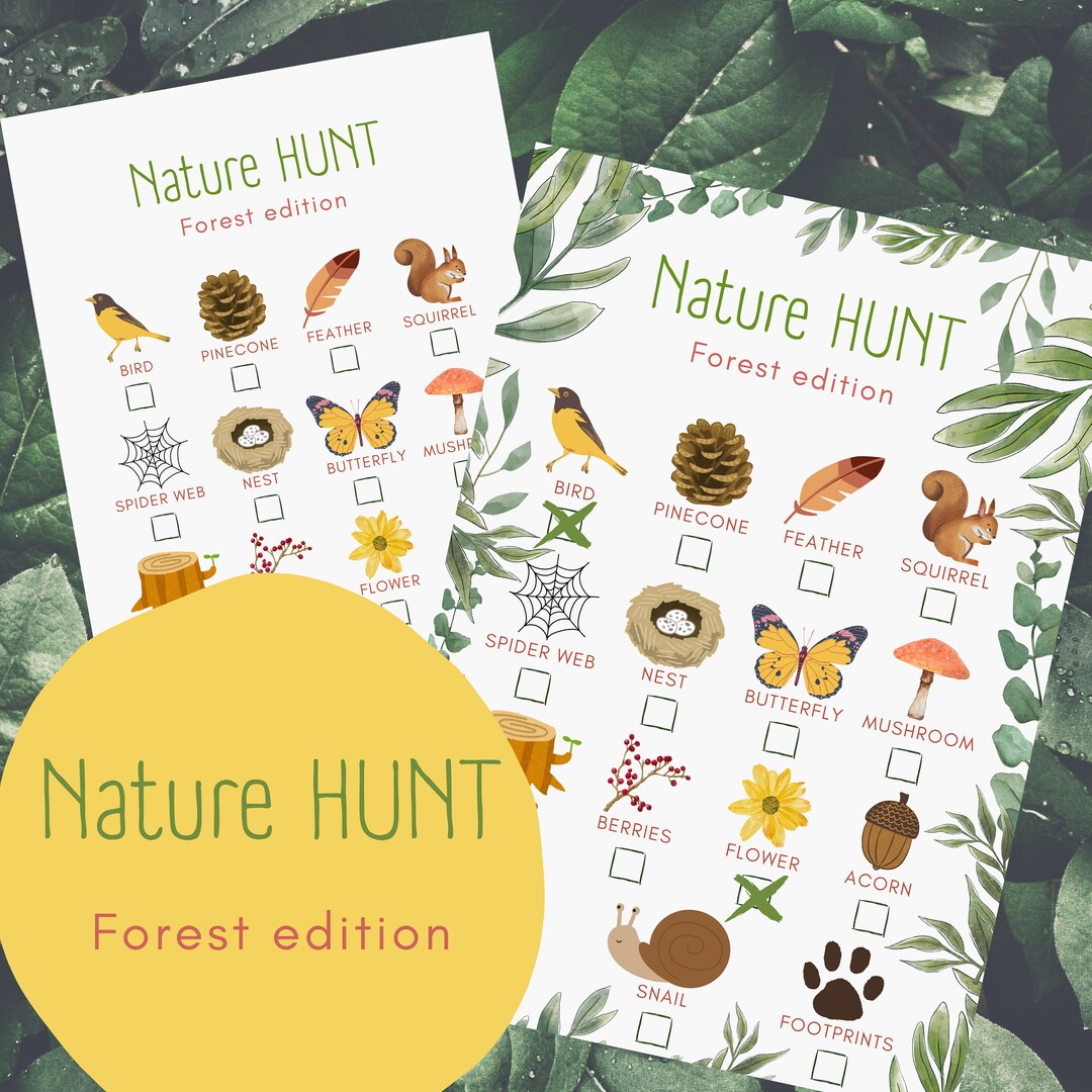 Nature Scavenger Hunt, Outdoor Treasure Hunt Printable, Scavenger Hunt ...