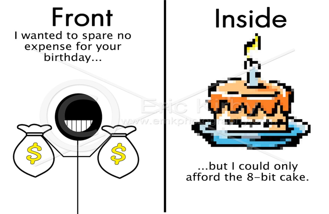 Geek Greetings 8-bit Cake - Etsy