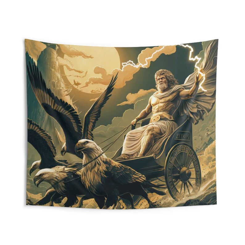 Greek Mythology Tapestry, Epic Gods and Heroes Wall Decor, Mythical Art ...