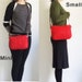 Mini Small Red Waxed Canvas Crossbody Purse With Zipper and Leather ...