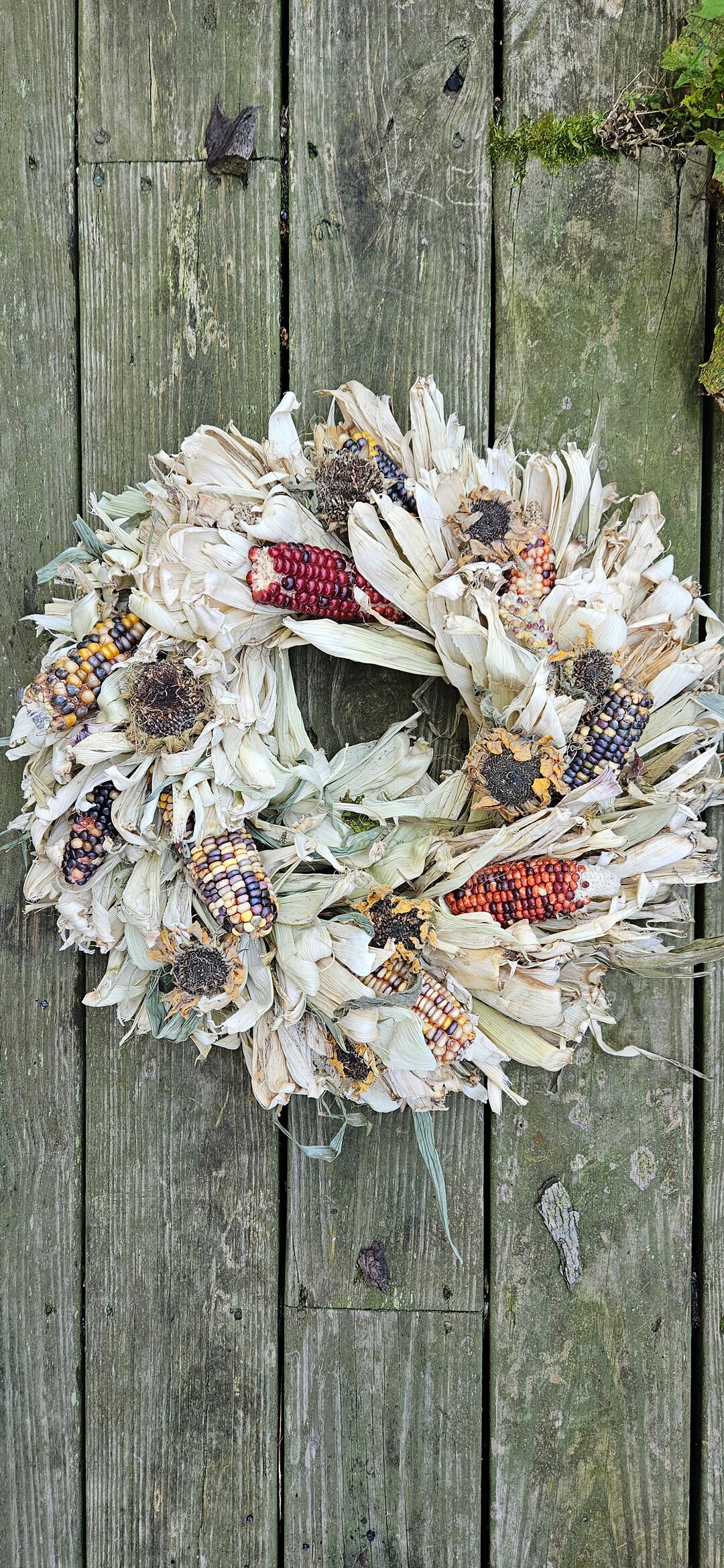 Decorated Dried Corn Husk WREATH With Ornamental Cobs 16 Inch Size - Etsy