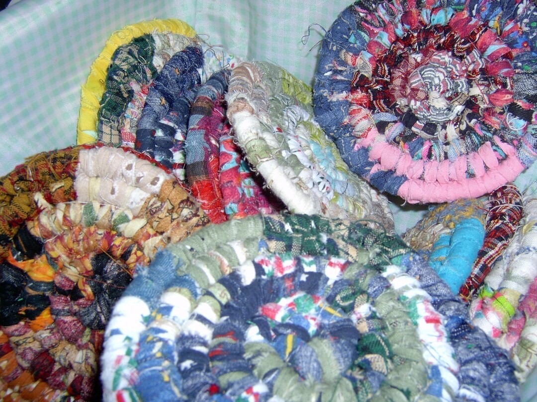 THE COASTER Large Multicolored Textile Art Tableware - Etsy