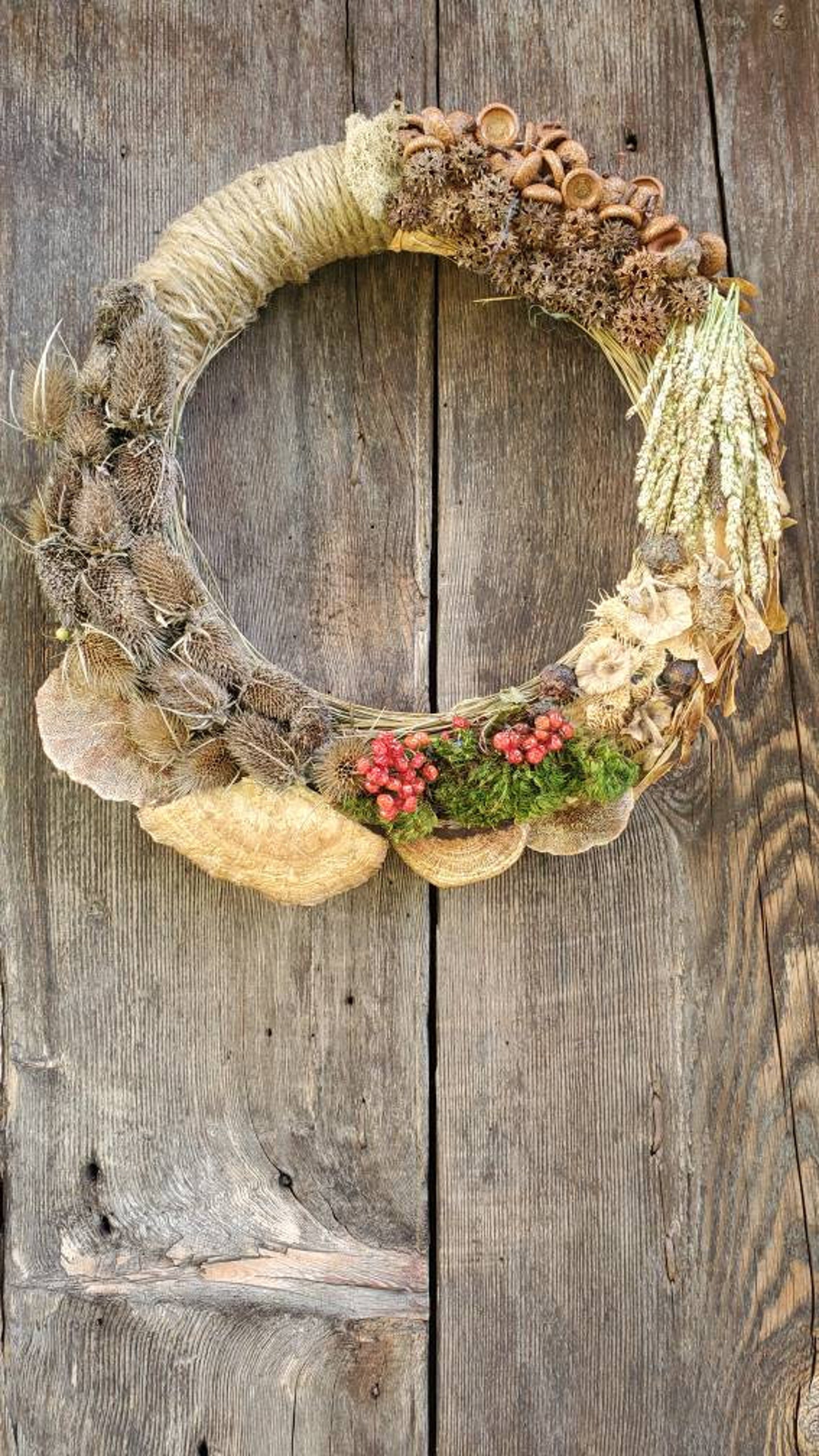 LANDSCAPING WREATH Number Six Dried Flower Decoration in Woodland ...