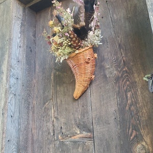 CORNUCOPIA Hanging Thanksgiving WREATH ALTERNATIVE or Table Decoration ...