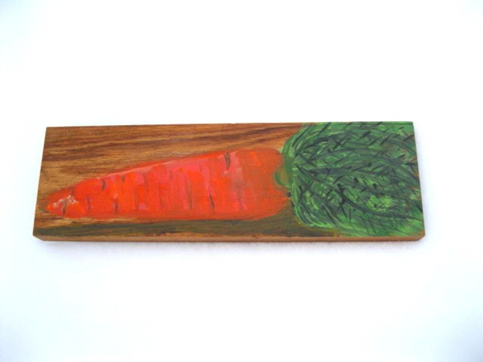 CARROT Folk Art Hand Painted Wood Block - Etsy