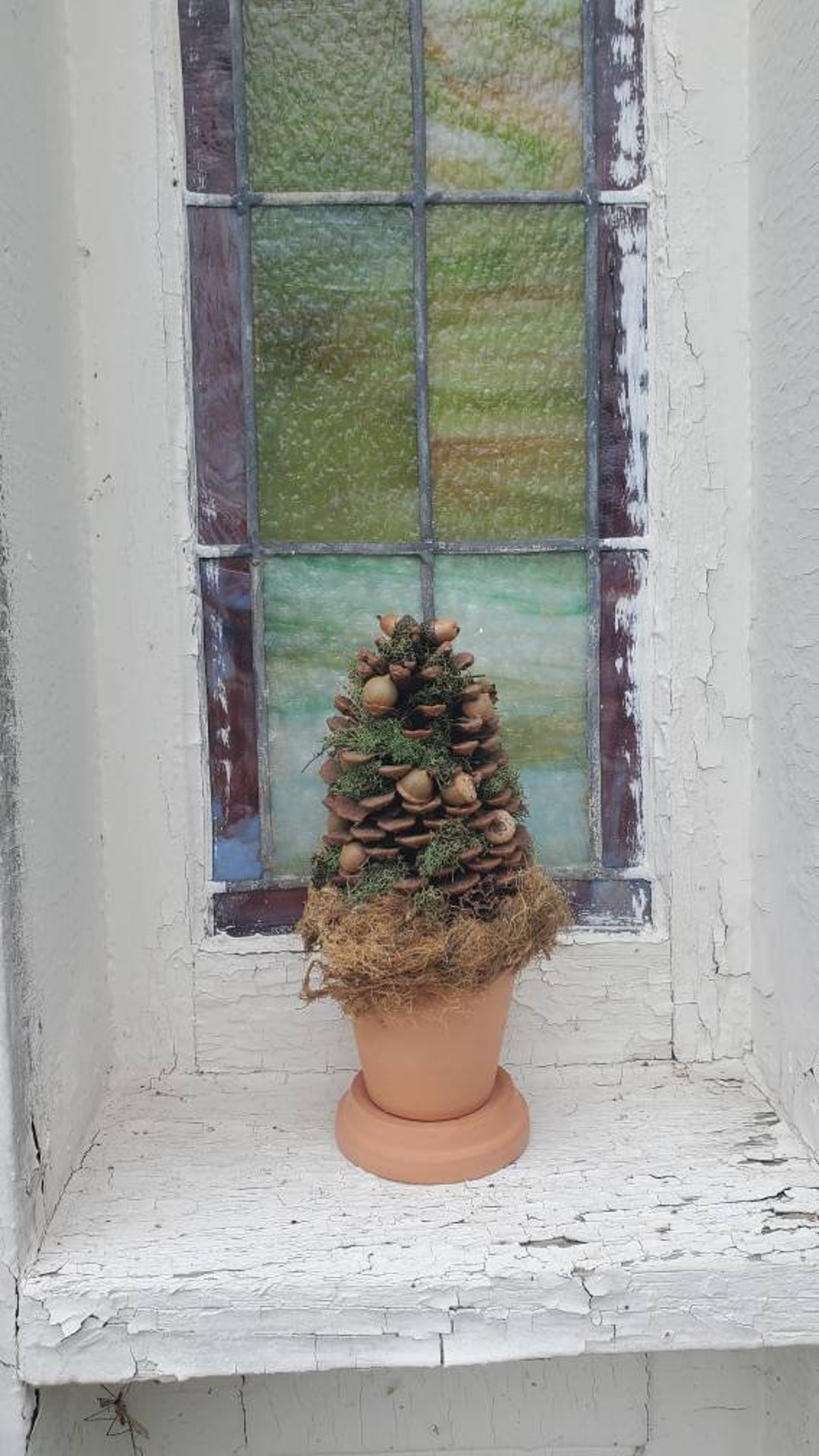 PINE CONE Woodland Tree TOPIARY Small Size #2 - Etsy