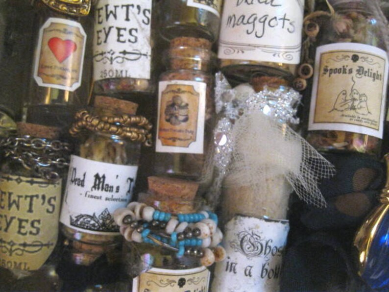 BULK SET of Ten Halloween POTION Bottles - Etsy