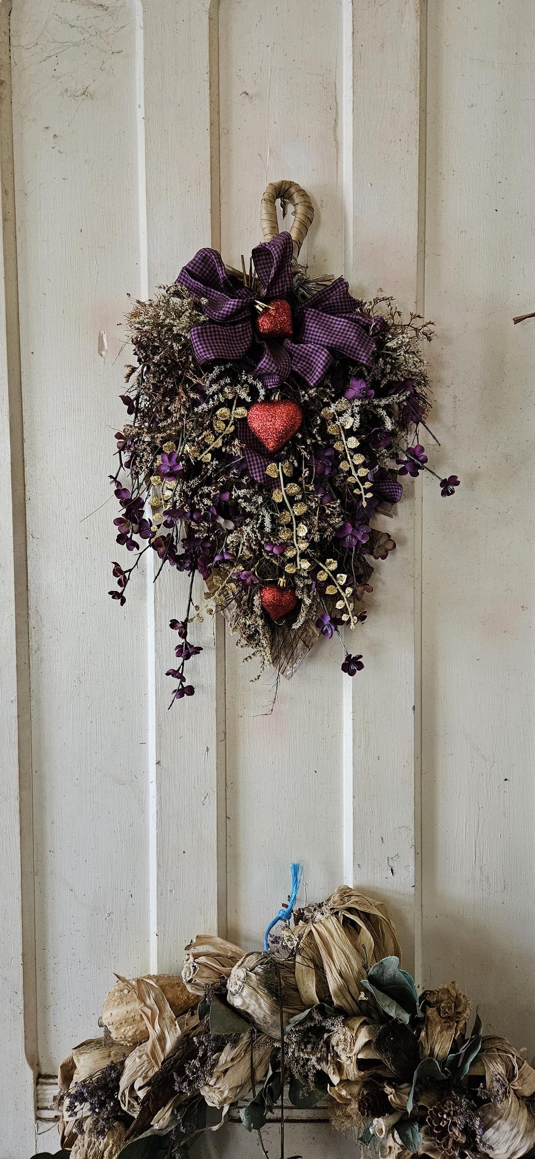 HEART SHAPED FAN in Purple for Winter Holiday or All Year Decoration ...