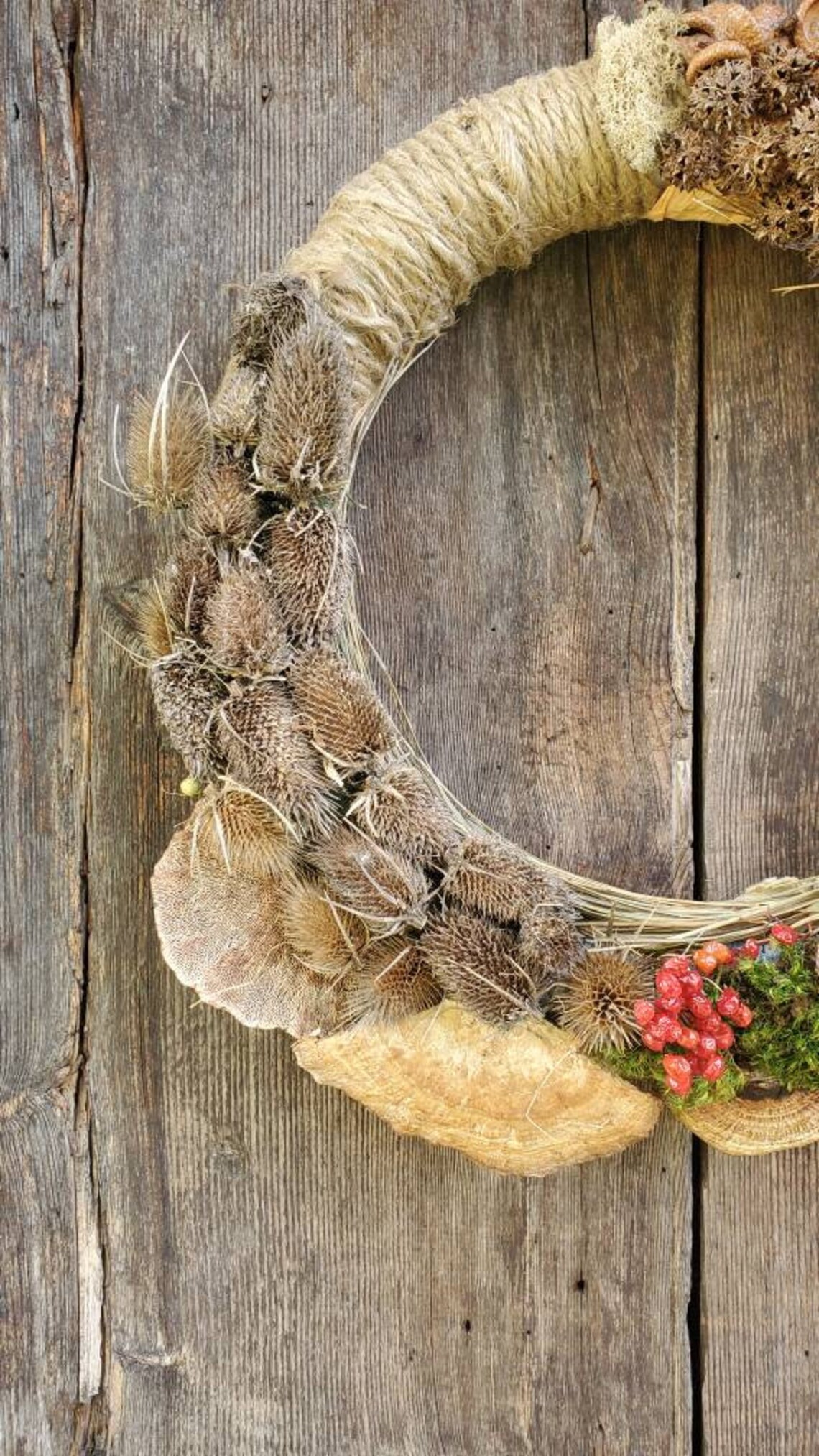 LANDSCAPING WREATH Number Six Dried Flower Decoration in Woodland ...