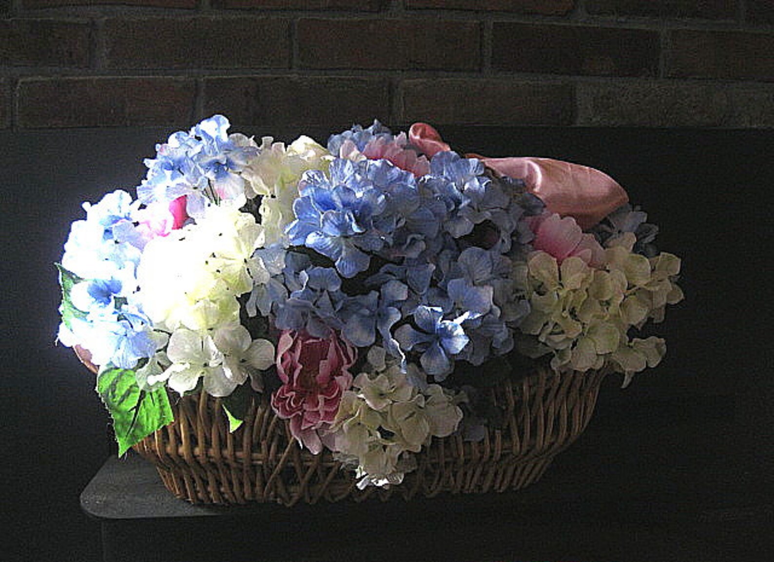 PEONY and HYDRANGEA Hanging BASKET Floral Silk Arrangement - Etsy
