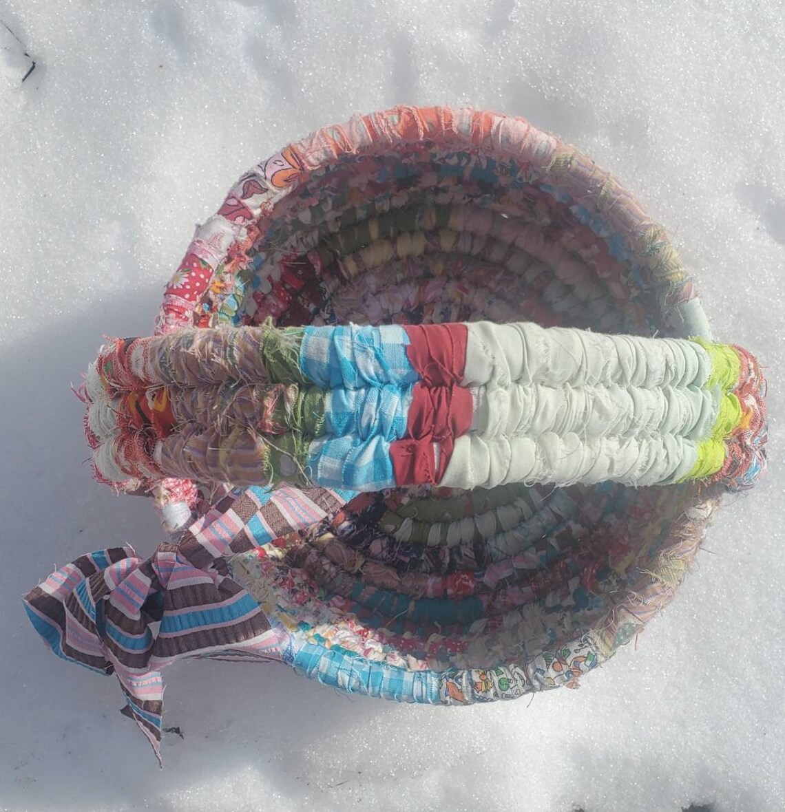 CLASSIC Textile Art RAG BASKET Bucket Tote - Etsy