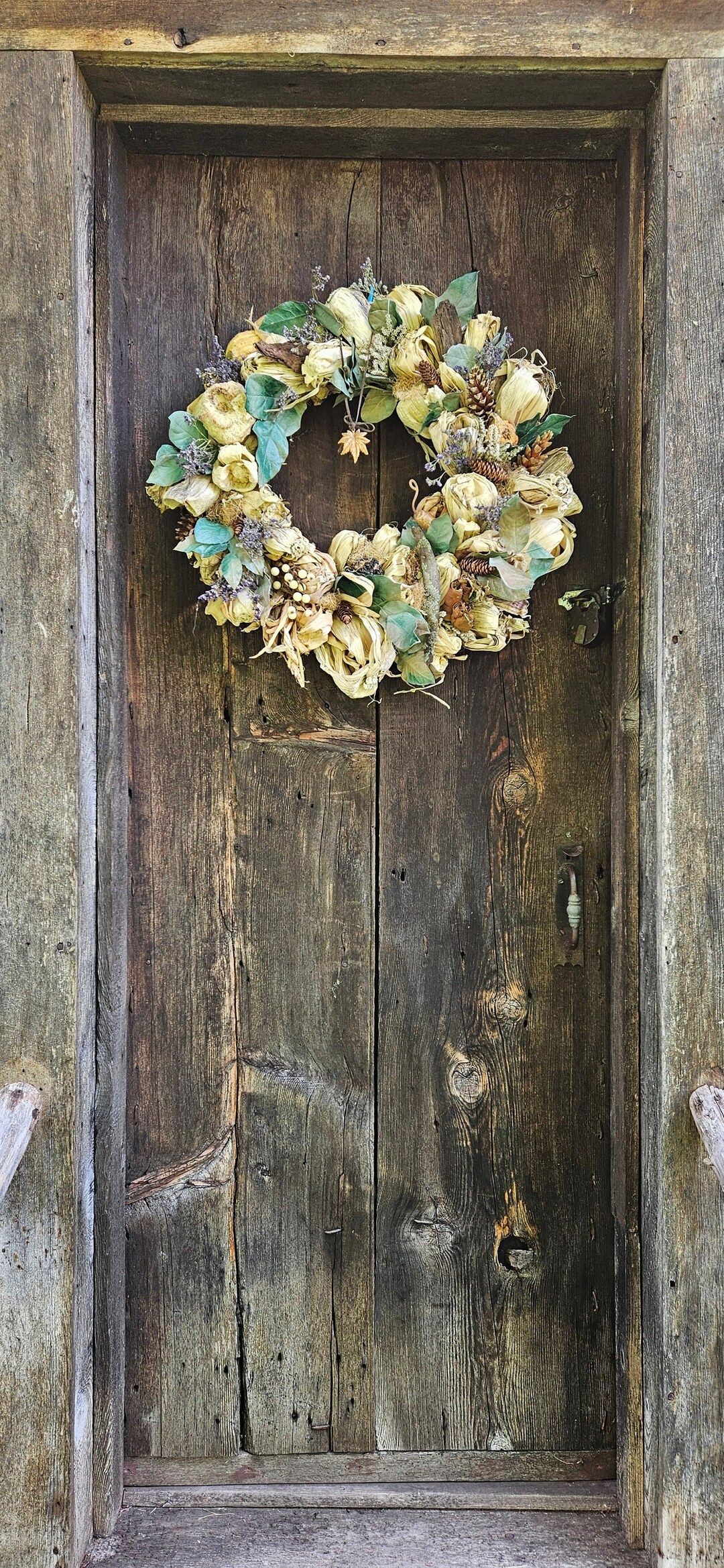CORN HUSK Primitive Dried Decorated Wreath 22 Inch Size - Etsy