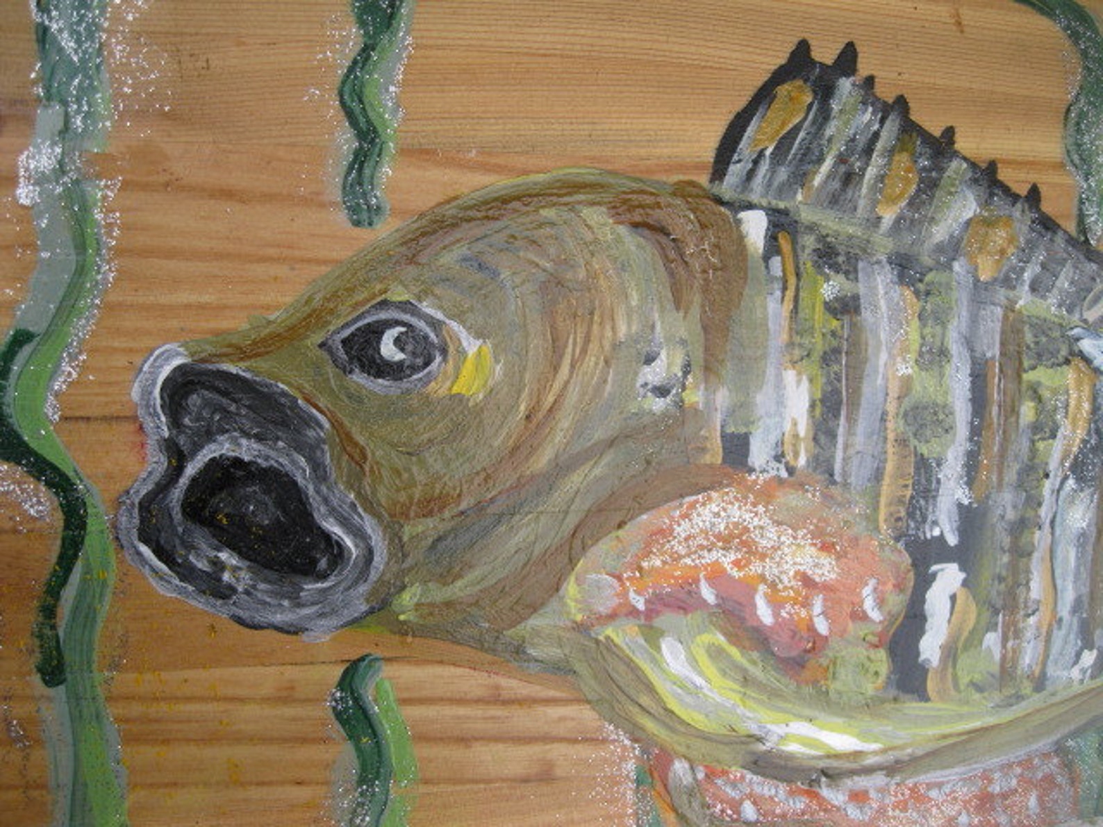 FISH Folk Art Hand Painted Wood Block - Etsy