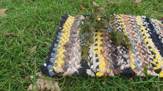 HAMPTONS Rag Weaving TABLE RUG Placemat | Etsy