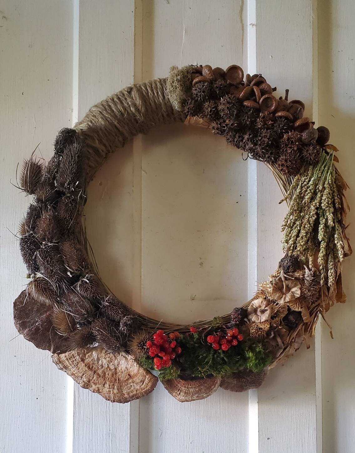 LANDSCAPING WREATH Number Six Dried Flower Decoration in Woodland ...