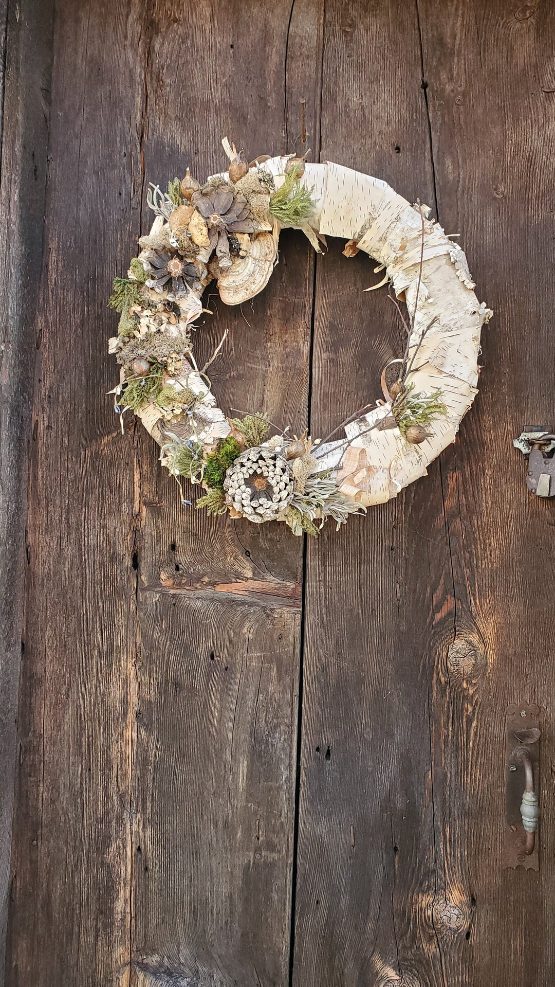WHITE Birch Bark WREATH for Winter Home Decor Larger Size - Etsy