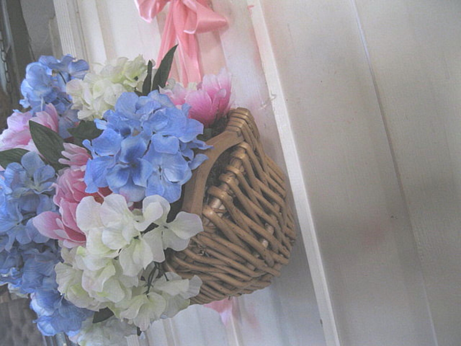 PEONY and HYDRANGEA Hanging BASKET Floral Silk Arrangement - Etsy