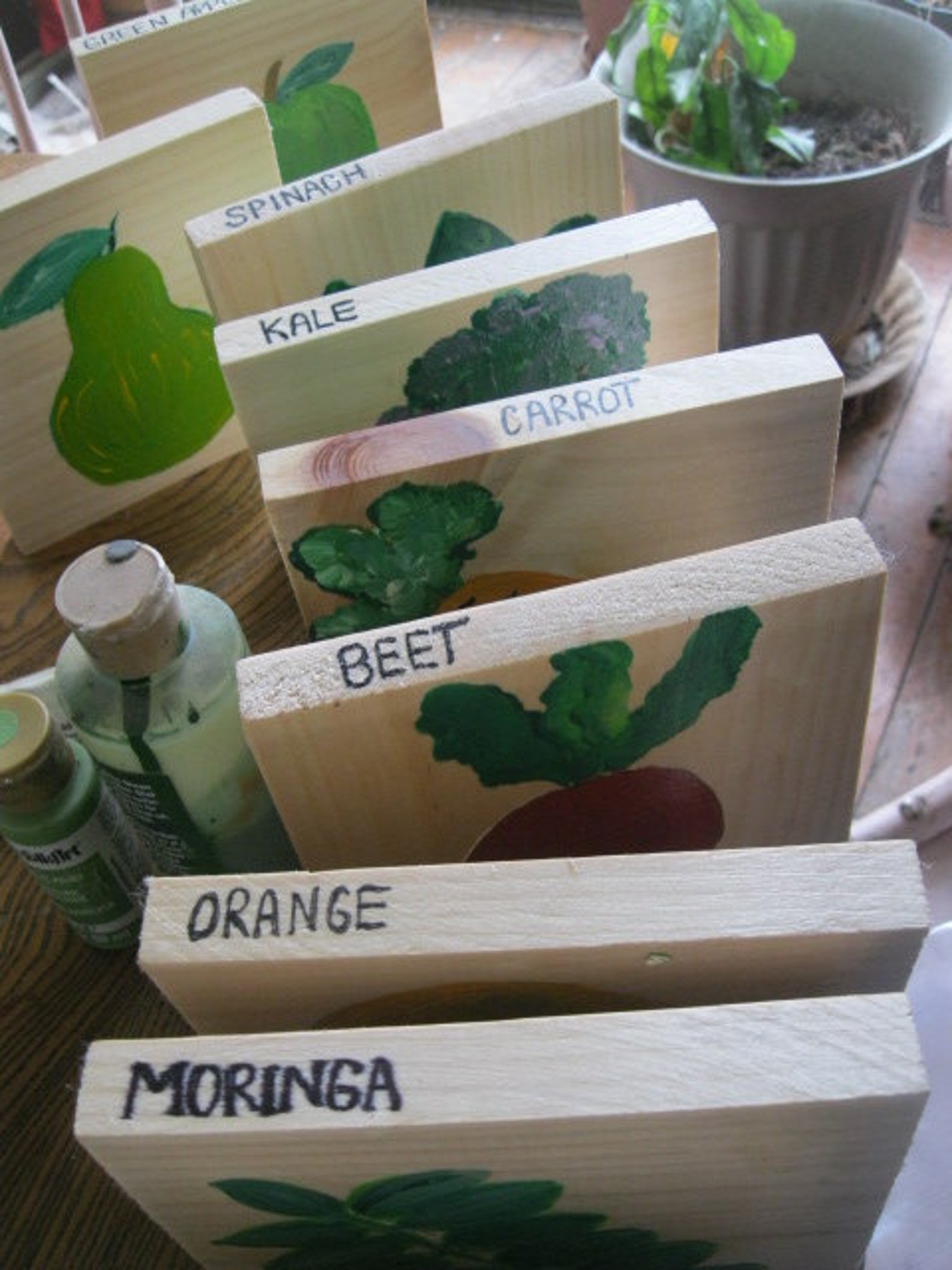 SALE on KITCHEN or RESTAURANT Table Markers Folk Art Hand - Etsy