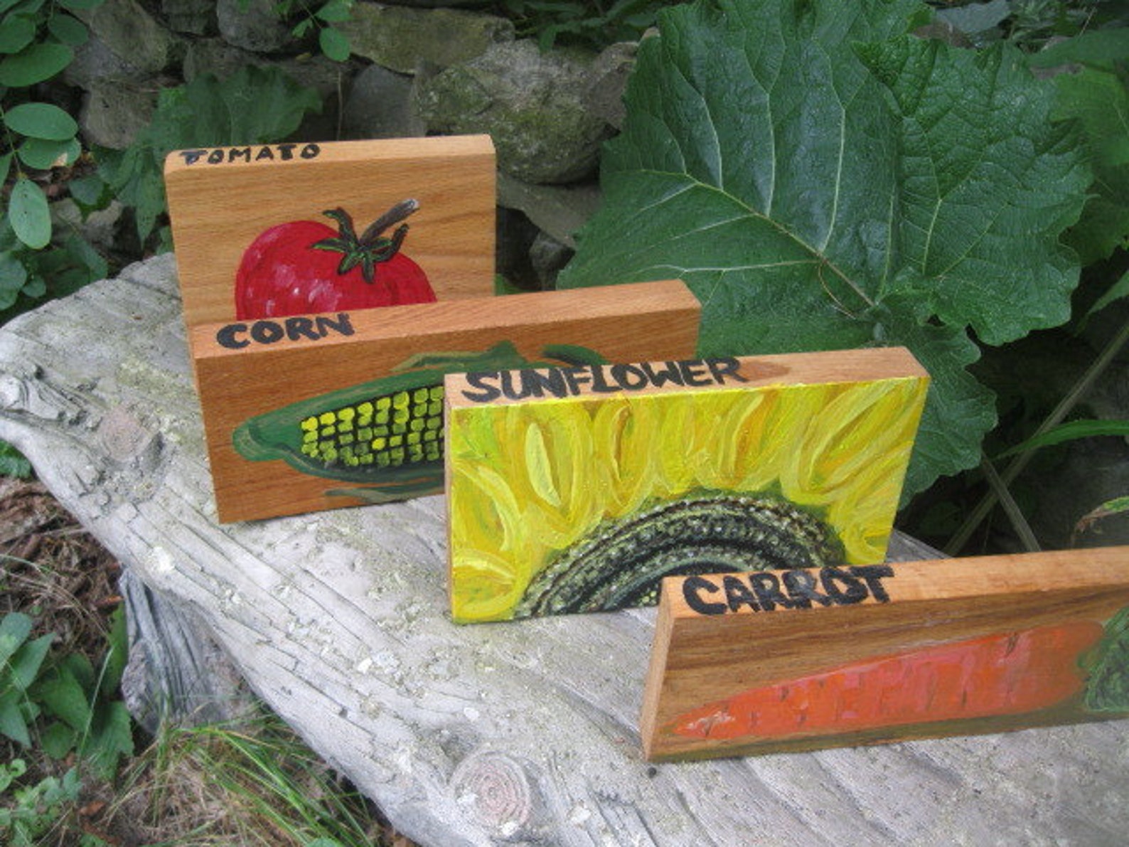 CORN Folk Art Hand Painted Wood Block - Etsy