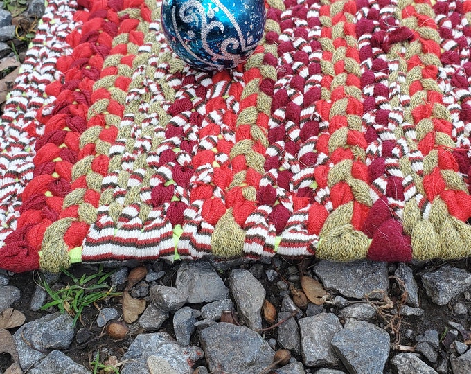 NORTH POLE Rag Weaving Table Rug Placemat - Etsy