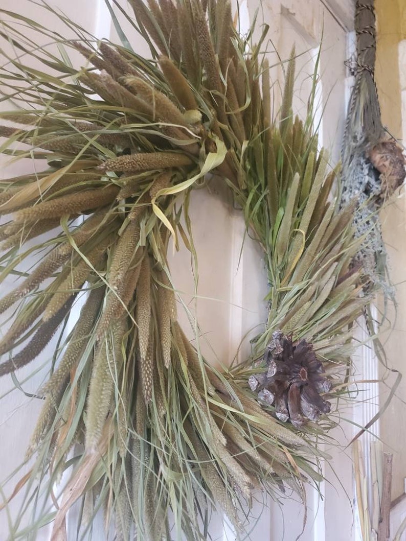 MILLET WREATH Naturally Dried FALL Decoration - Etsy
