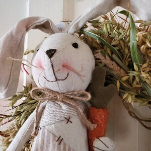 FIELD RABBIT Oats and Grass WREATH Natural Decoration With Bunny for ...