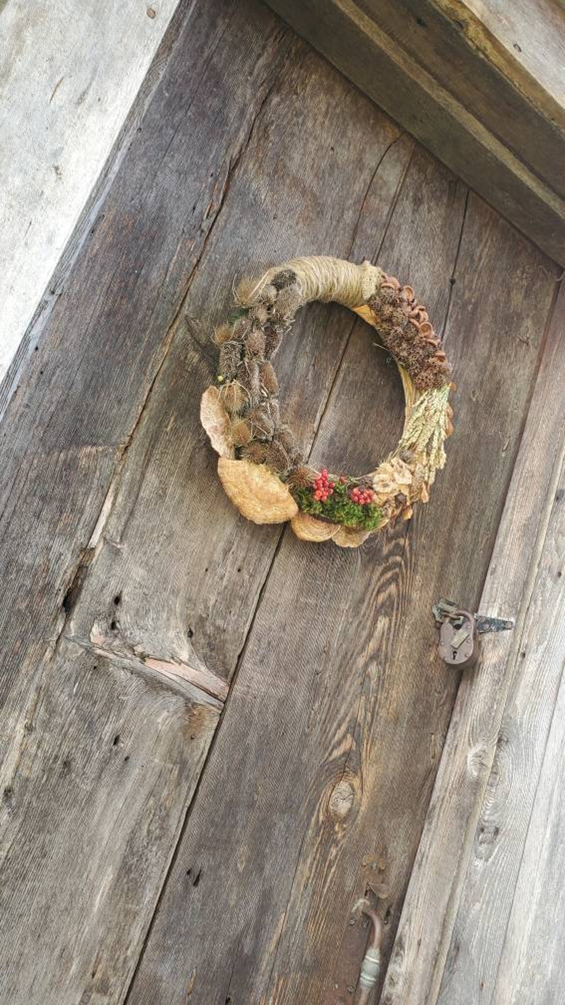 LANDSCAPING WREATH Number Six Dried Flower Decoration in Woodland ...