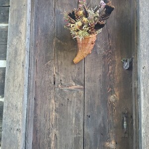 CORNUCOPIA Hanging Thanksgiving WREATH ALTERNATIVE or Table Decoration ...