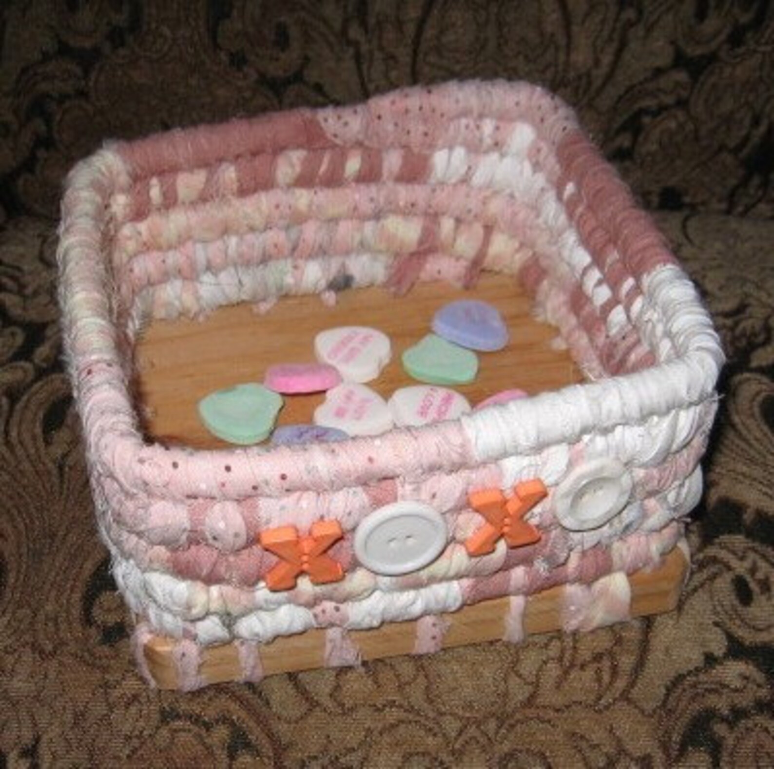 XOXO Texile Art BASKET Box With Hugs and Kisses - Etsy